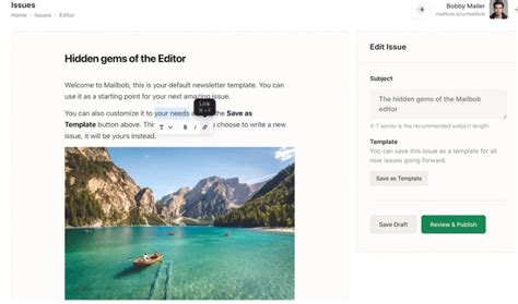 이메일 뉴스레터를 만들고 게시할 수 있는 웹 서비스 업무용효율성 Ai 정보 커뮤니티