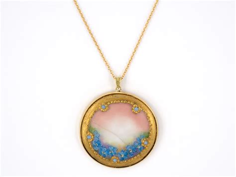 Baileys Estate Victorian Hand Painted Porcelain Pendant Baileys