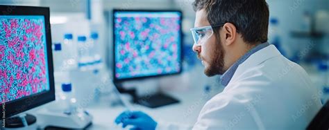 Researcher Using Flow Cytometry To Analyze Cell Populations Cell