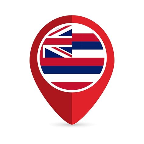 premium vector map pointer with flag hawaii state vector illustration
