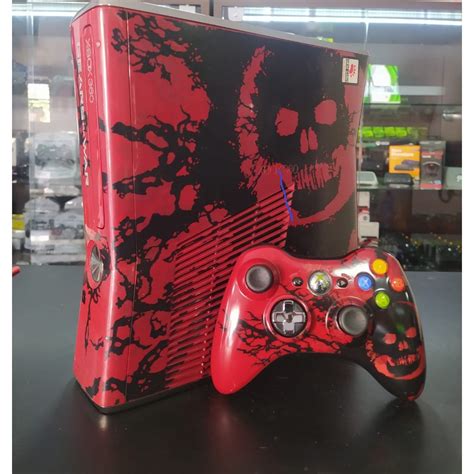 Xbox 360 Slim 320gb Gears Of War Lt 30 01controle Sfio Original