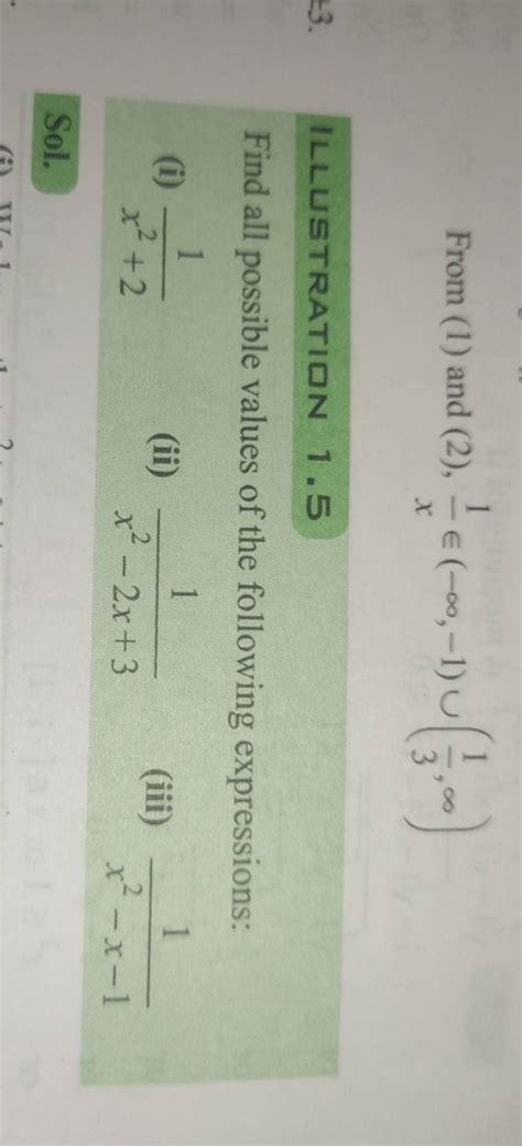 From 1 And 2 X1 ∈−∞−1∪31 ∞ 3 Illustratidn 15 Find All Possib