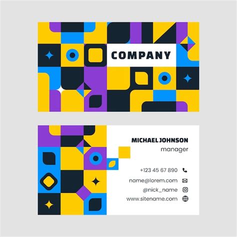 Free Vector Flat Design Geometric Pattern Business Card