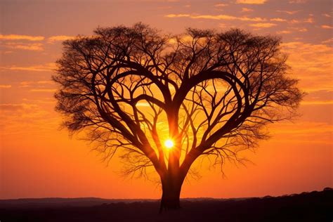 Heart Shaped Tree Silhouette Formed Nature Premium Photo Rawpixel