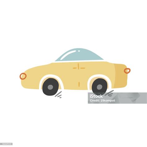 손으로 그린 스타일로 귀여운 낙서 승용차 디자인 어린이 보육 방 옷 지도 및 섬유 만화 벡터 일러스트 흰색에 고립 0명에 대한 스톡 벡터 아트 및 기타 이미지 Istock