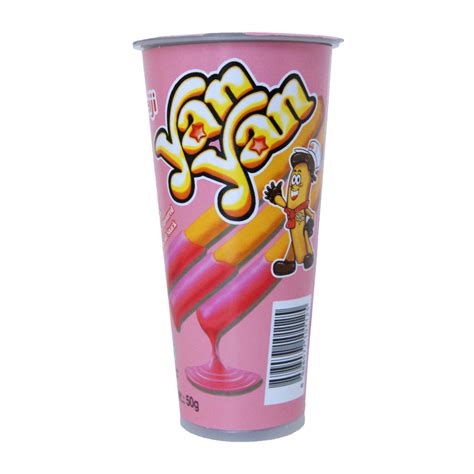 Meiji Yan Yan Creamy Strawberry Flavoured Dip Biscuit Snack 80x50g