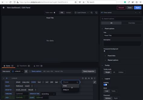 Create Graph For Swap Memory Using Grafana InfluxDB