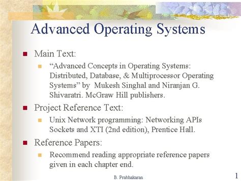 Advanced Operating Systems N Main Text N N