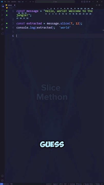 Mastering String Slicing With Javascripts Slice Method Shorts Coding