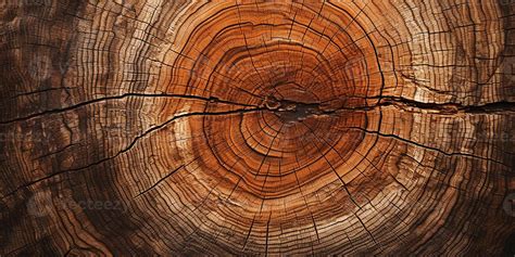 AI Generated Photorealistic Image Of A Tree Cut Tree Rings Wood Texture Stock Photo