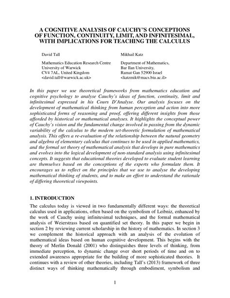 pdf a cognitive analysis of cauchy s conceptions of function