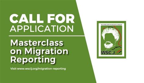 Call For Application Masterclass On Migration Reporting I 79 Media