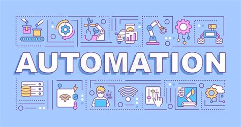 Automation Word Concepts Blue Banner Stock Vector Illustration Of