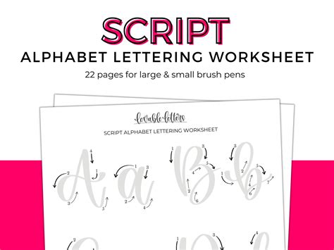 Script Alphabet Lettering Worksheet Learn To Letter Lettering