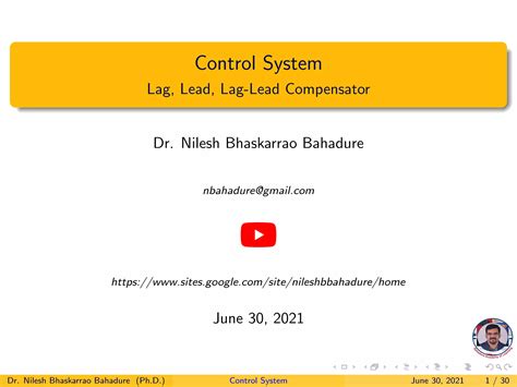 Control System Compensator Lag Lead Pdf