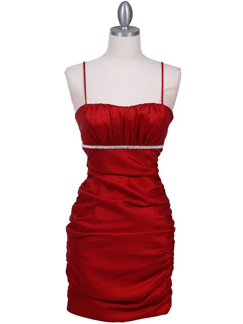 Red Stretch Taffeta Pleated Cocktail Dress Sung Boutique La Red Stretch Taffeta Pleated Cocktail Dress Sung Boutique La