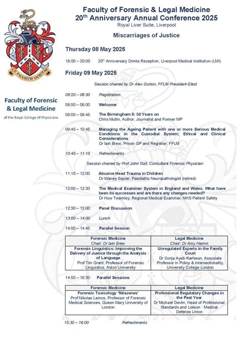 Fflm 20th Anniversary Annual Conference 2025 Programme Fflm