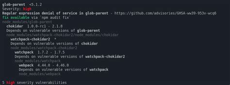 Npm Glob Parent With Vulnerability Does Not Fix Stack Overflow