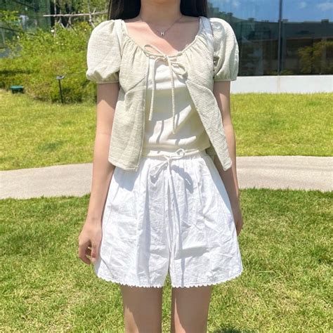 베리로라 5color 세트구성 레이스 크롭 나시 반팔 퍼프 리본 볼레로 가디건 세트