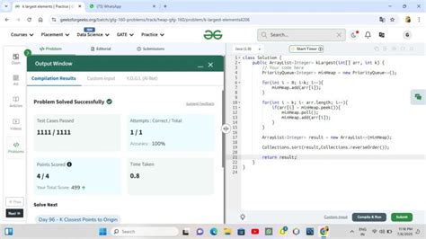 Geeksforgeeks Day96 Gfgpractice Dsachallenge Maxheap Java Priorityqueue Problemsolving