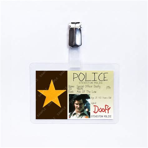 Scary Movie Doofy Police Badge Id Card Prop Cosplay Halloween Etsy