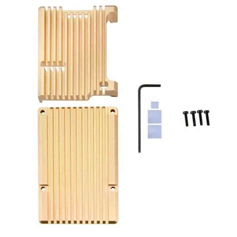 Heatsink Case Voor Raspberry Pi 4 Goud Elektronica Voor Jou