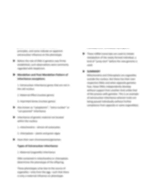 SOLUTION Extranuclear Inheritance Handouts Studypool