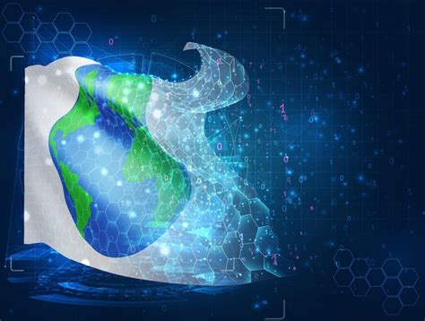 Premium Vector World Map Vector Flag Virtual Abstract 3d Object From Triangular Polygons On A