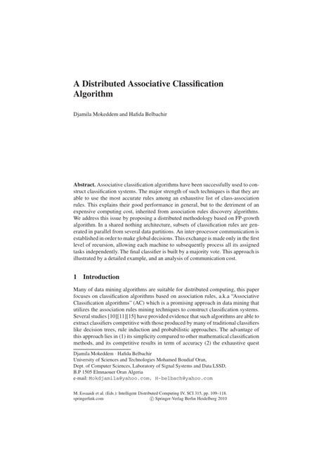 Pdf Distributed Classification Using Class Association Rules Mining
