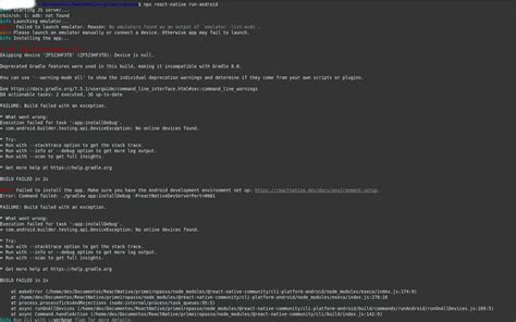 Problema Ao Executar Comando Npx React Native Run Android React