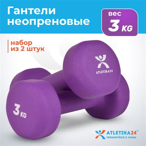 Гантели Atletika24 Dubbells, 2 шт. по 3 кг, фиолетовый купить c ...