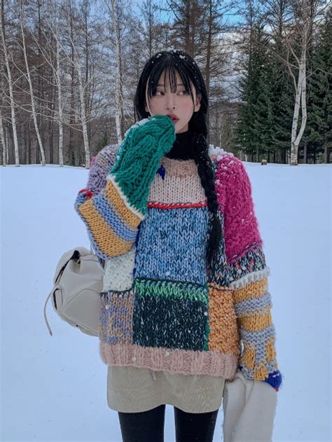 핸드메이드 크로우즈 멀티 스퀘어 니트