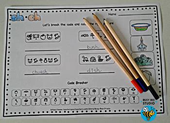 Digraphs CH SH Worksheets Break The Code By Busy Bee Studio TPT