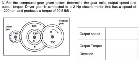 Solved For The Compound Gear Given Below Determine The Gear Ratio