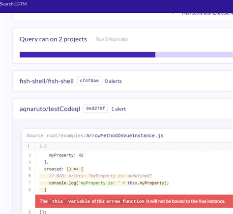 Demo Work Fine On Lgtm But Error On Cli Invalid Result Patterns · Issue 5084 · Github Codeql