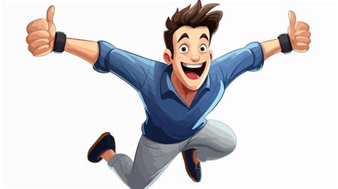 Cartoon Enthusiastic Man Stock Illustration Premium Ai Generated Vector