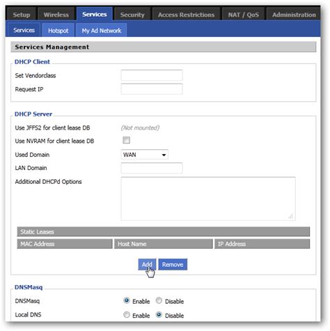 Configuration Static DHCP Settings On DD WRT Router