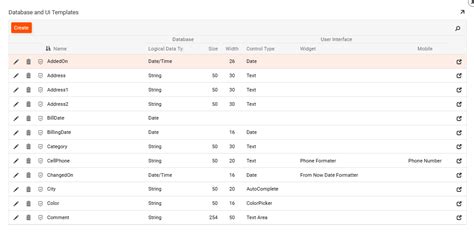 Column Templates In Jitterbit App Builder