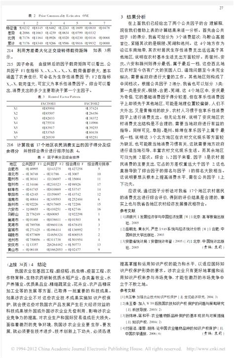 安徽省农村居民消费性支出的因子分析 文档之家