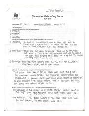 Simulation Debriefing Form 3 Pdf Course Hero
