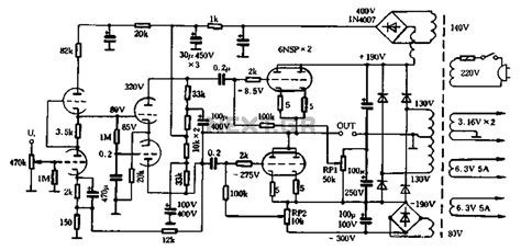 Otl Tube Amp Amplifier Production Schematic Vacuum Tube Audio Amplifier