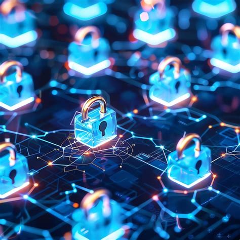 Cyber Security Padlock Technology Background For Data Protection