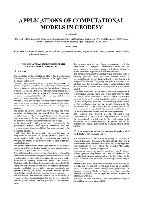 pdf applications of computational models in geodesy