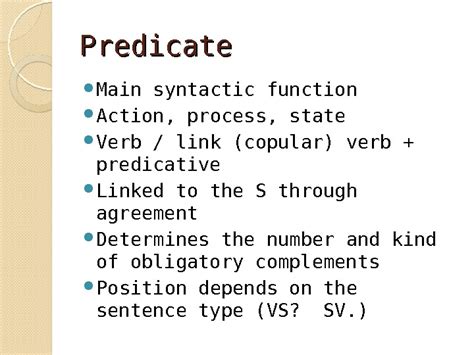 Sentence Analysis Lecture 3 1 Syntactic Relations In