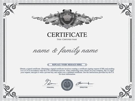 회색 스타일 인증서 및 졸업장 서식 파일 벡터 Eps Uidownload