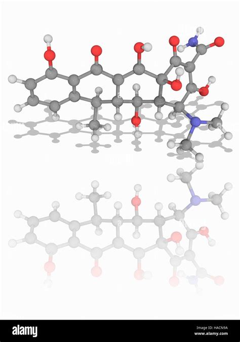 Doxycycline Molecular Model Of The Tetracycline Antibiotic Drug Doxycycline C22 H24 N2 O8