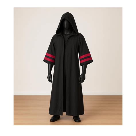 Sith Acolyte Hooded Robe Dark Side Black Jedi Cosplay Cloak Star
