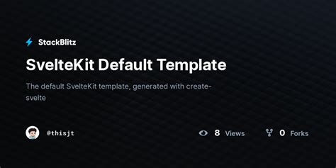 Sveltekit Default Template Stackblitz