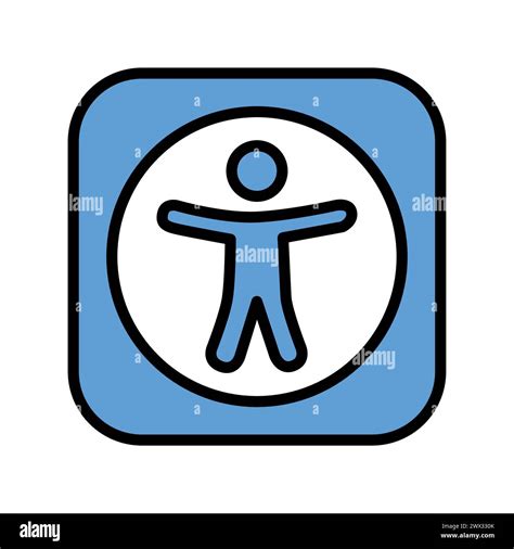 Universal Access Color Line Icon Web Accessibility Vector Isolated Element Editable Stroke