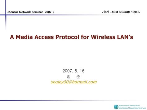 PPT A Media Access Protocol For Wireless LANs PowerPoint Presentation ID 3265742